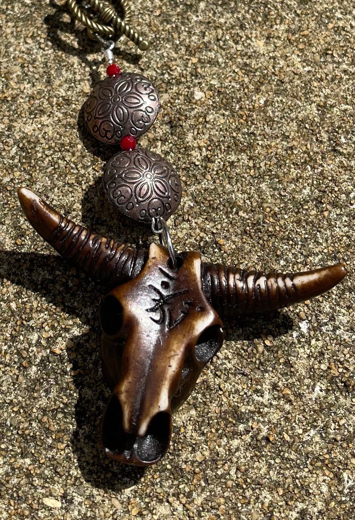 Steering Car Charm | Cow Skull Car Charm | Ox | Cattle | Western Car ...