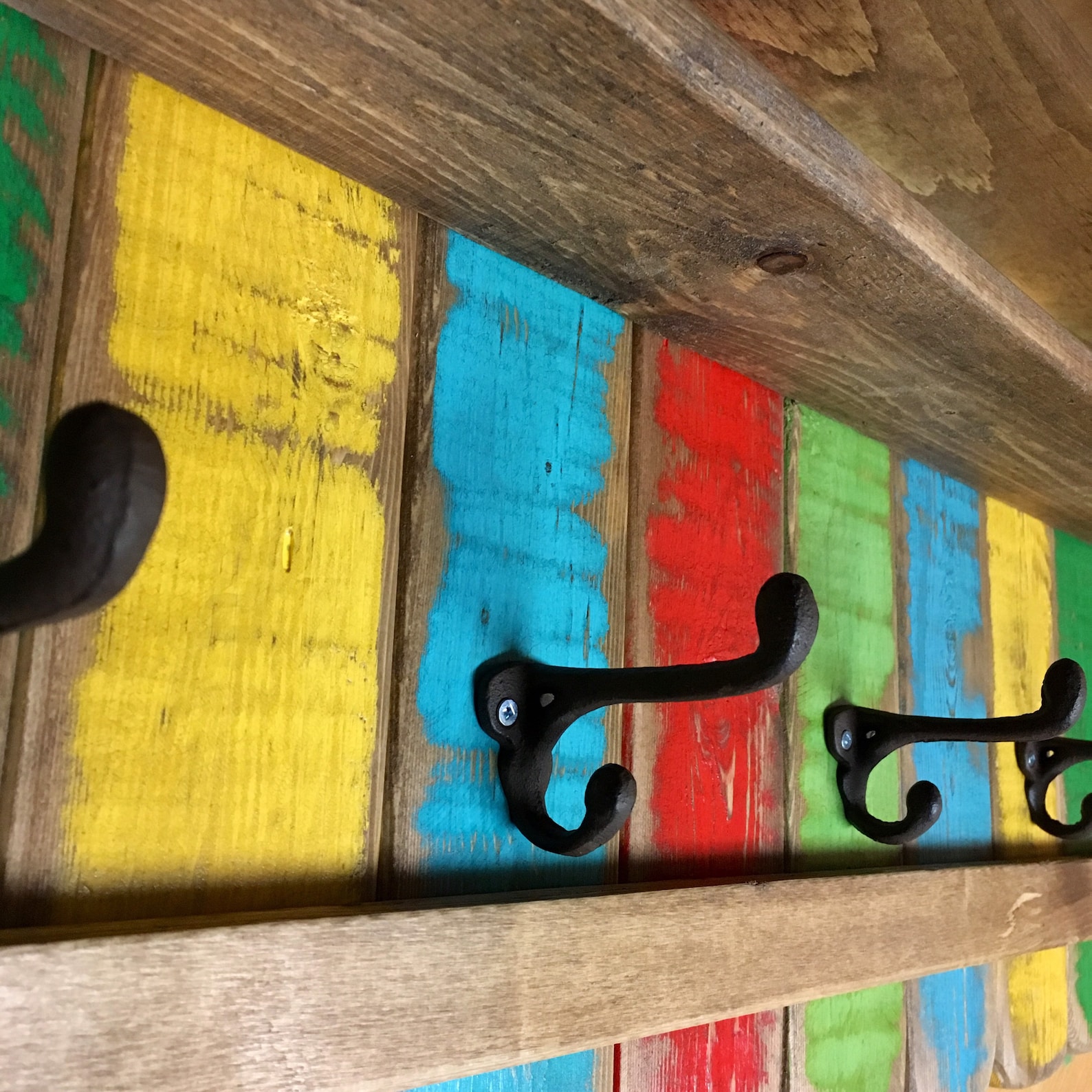 Unique Entryway Organizer / Wall Mount Coat Rack With Shelves - Etsy