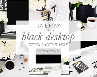 Black & Gold Office Stock Photo Bundle 25 Styled Stock - Etsy