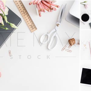 Pink & Grey Office Stock Photo Bundle / Styled Stock Photos / - Etsy