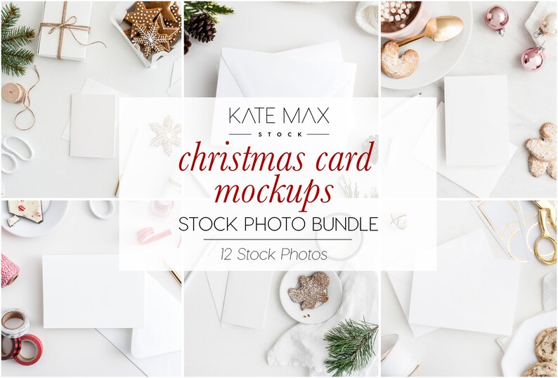 Christmas Card Mockups Stock Photo Bundle / Holiday Styled | Etsy