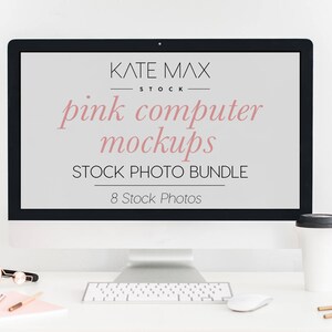 Pink Computer Mockup Styled Stock Photo / Product Mockup / - Etsy