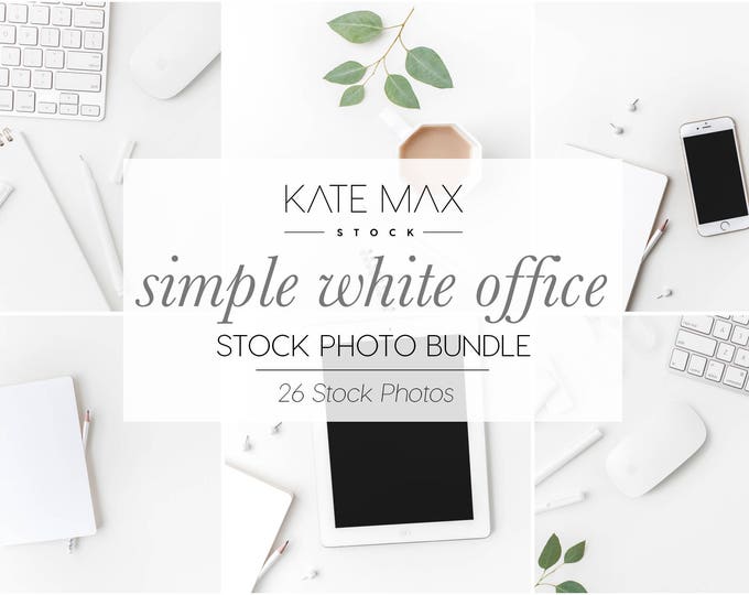 Simple White Office Stock Photo Bundle / Styled Stock Photos / 26 ...