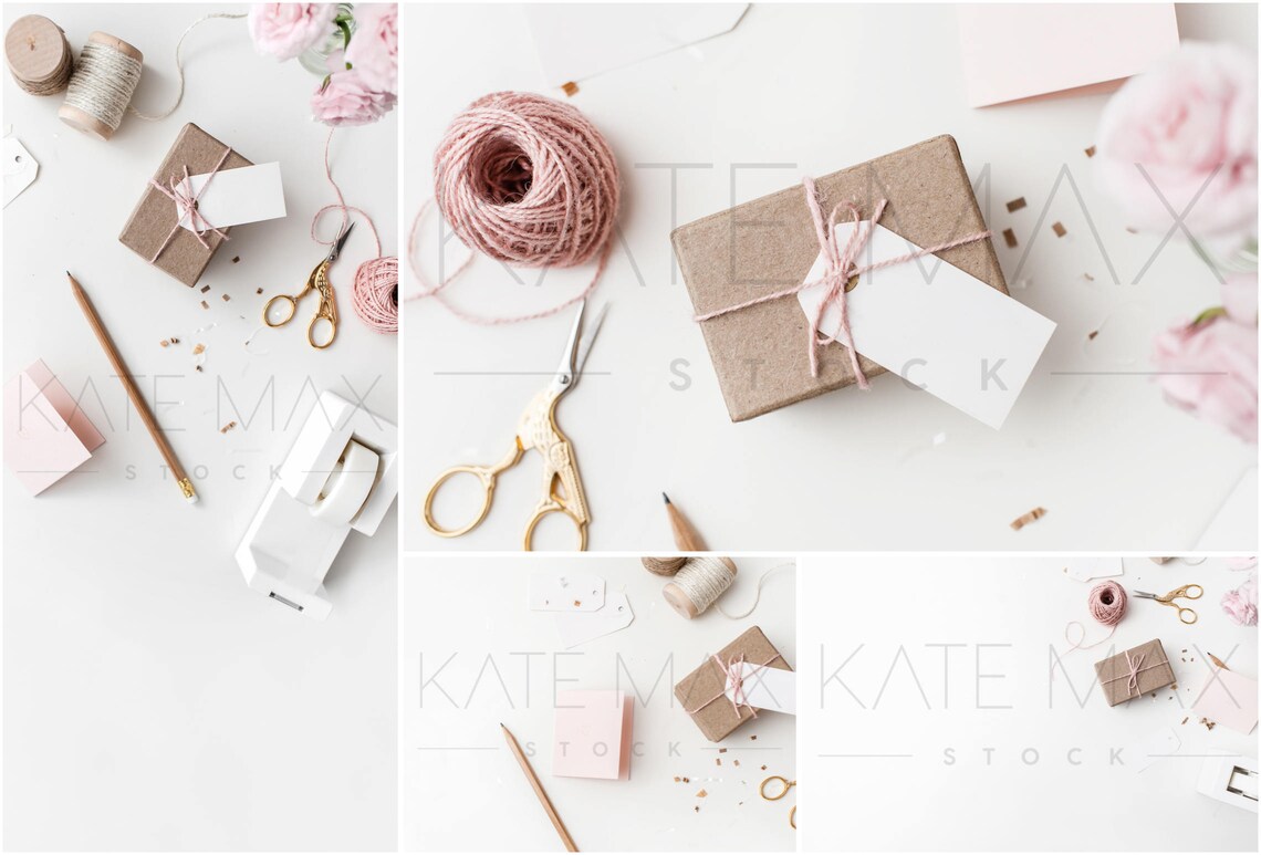 Blush Pink Gift Wrap Stock Photo Bundle / Styled Stock Photos - Etsy