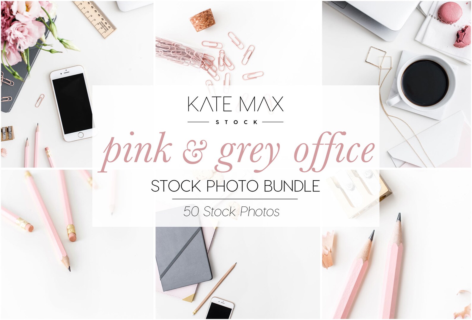 Pink & Grey Office Stock Photo Bundle / Styled Stock Photos / - Etsy