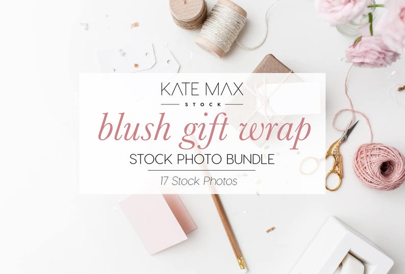 Blush Pink Gift Wrap Stock Photo Bundle / Styled Stock Photos - Etsy