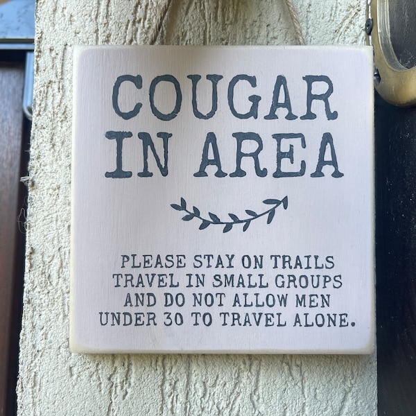 Cougar in Area Sign - Etsy