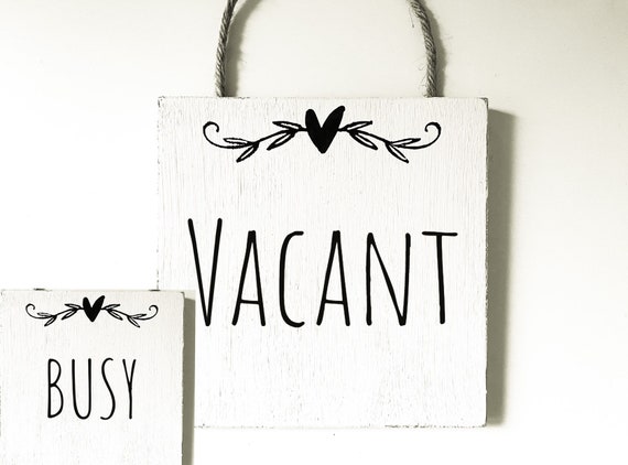 Bathroom Bathroom Décor Vacant Occupied Reversible Door Sign Toilet ...