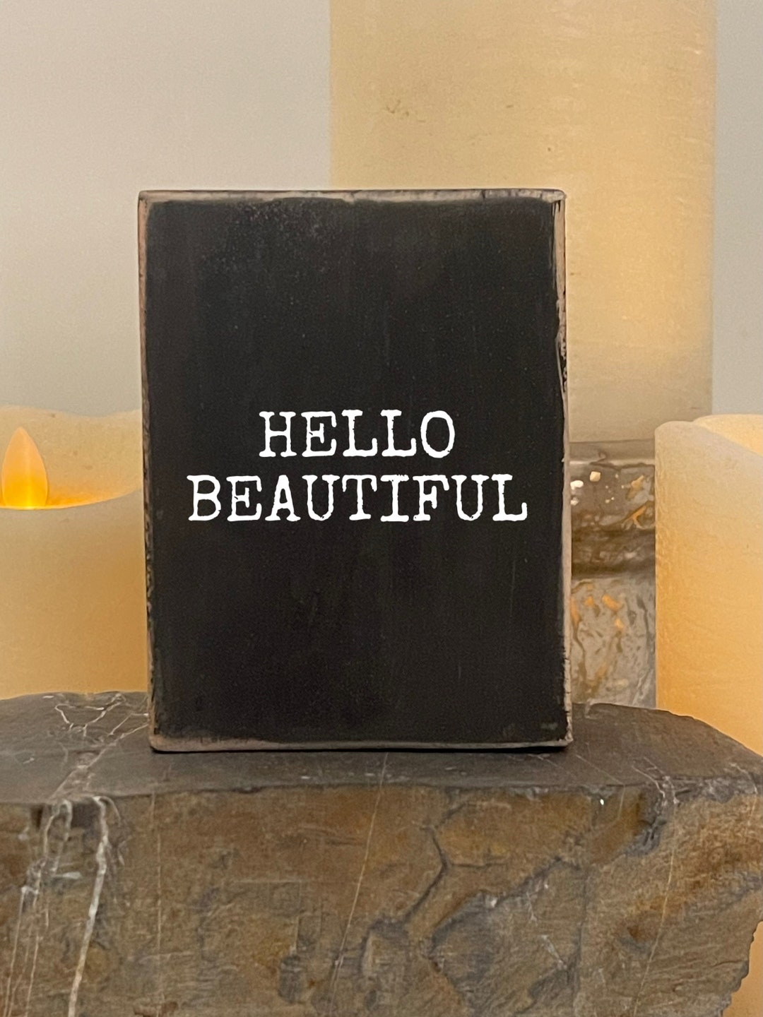 Hello Beautiful. Tiered Tray Mini Sign. Gift for Her. - Etsy