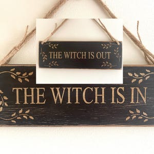 Witch Sign. Reversible Door Sign - Etsy