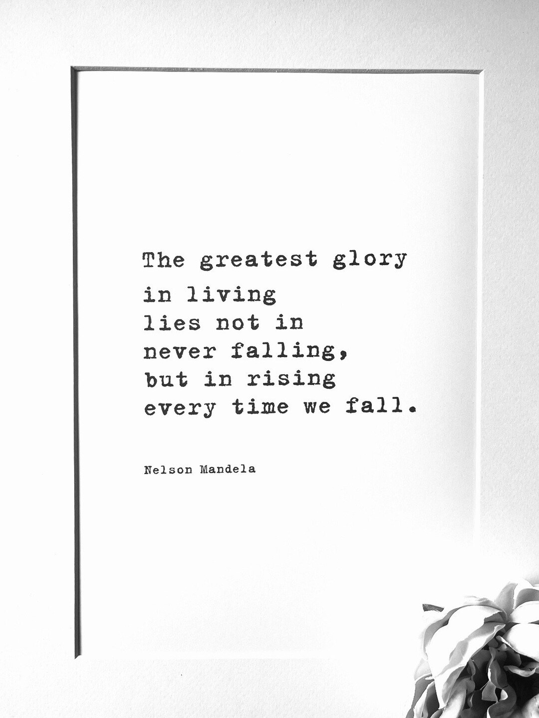 The Greatest Glory. Nelson Mandela Quote. Art Print. - Etsy