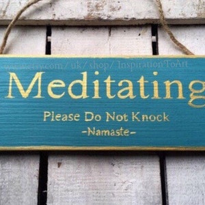 Meditating Sign Meditation Room Sign Meditating Meditation | Etsy