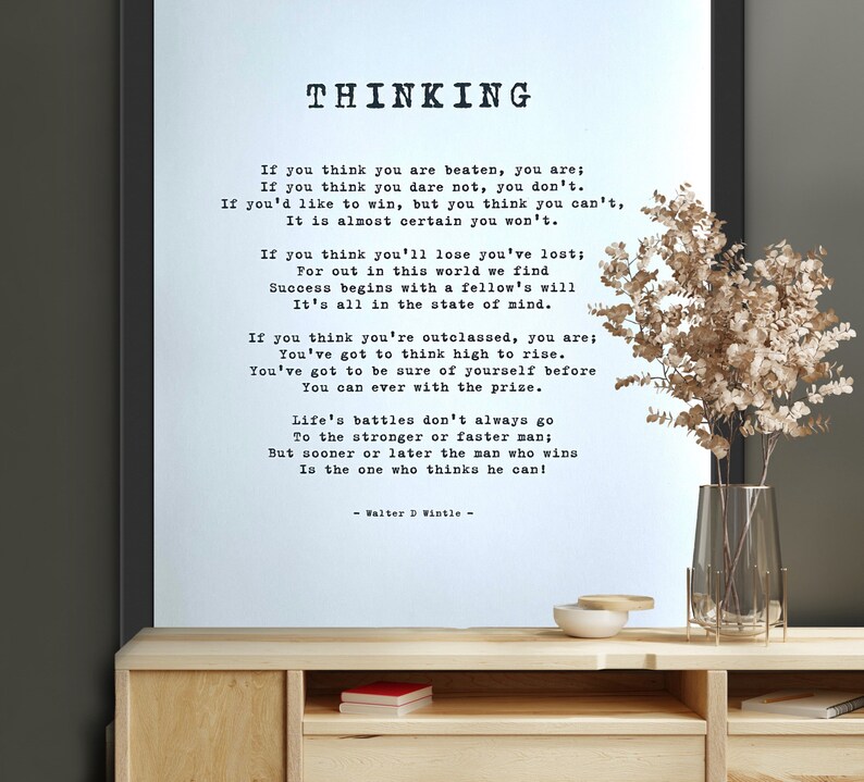 Thinking Poem by Walter Wintle. Art Print. - Etsy