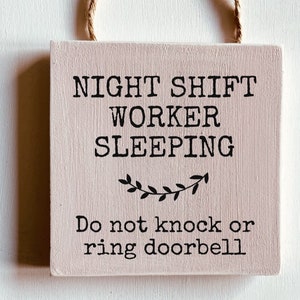Night Shift Worker Sleeping Sign. Do Not Disturb Door Sign. - Etsy