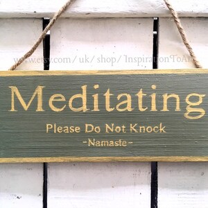 Meditating Sign Meditation Room Sign Meditating Meditation | Etsy