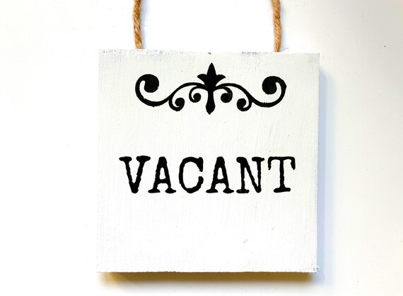 Bathroom Bathroom Décor Vacant Occupied Reversible Door Sign Toilet ...