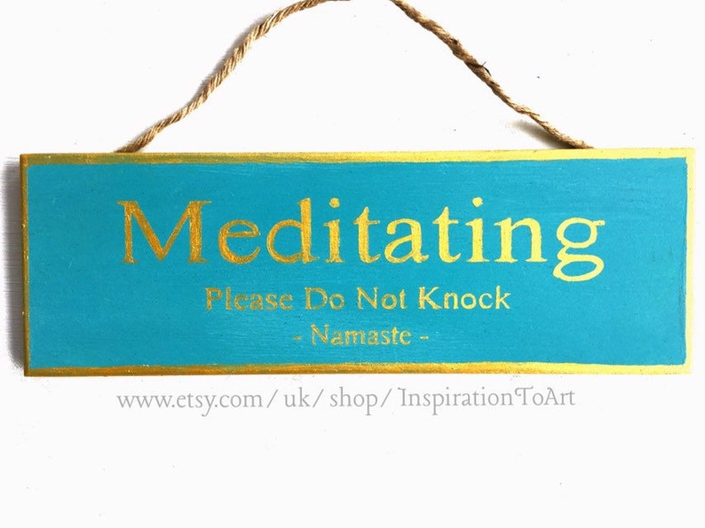 Meditating Sign Meditation Room Sign Meditating Meditation | Etsy