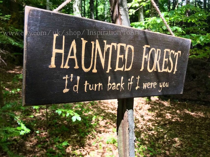 Haunted Forest Halloween Sign Halloween Decor Happy Etsy haunted-forest-halloween-sign-halloween-decor-happy-etsy
