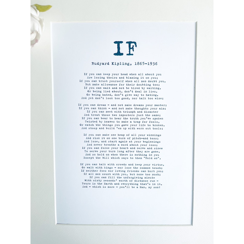 If Poem. Art Print. Digital Download. Rudyard Kipling. - Etsy