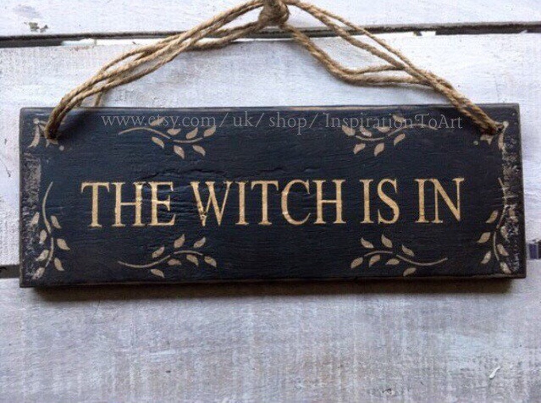 Witch Sign. Reversible Door Sign - Etsy