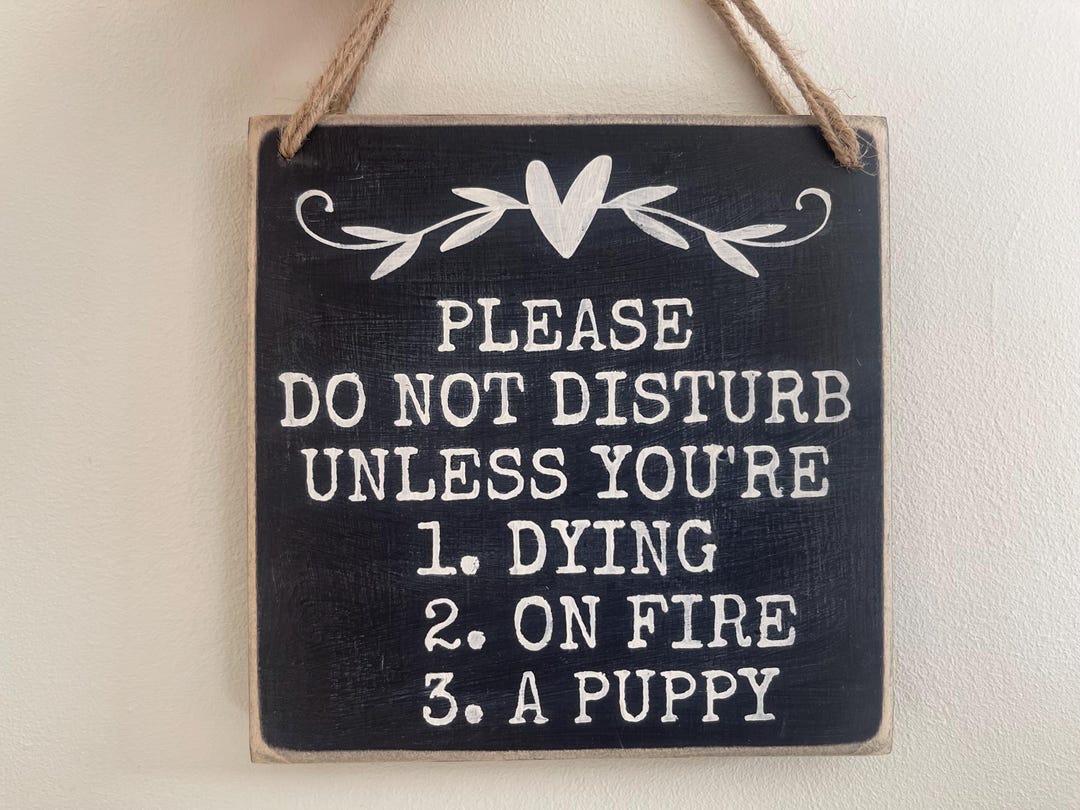 Please Do Not Disturb Unless You’re Dying on Fire A Puppy. Funny Door ...