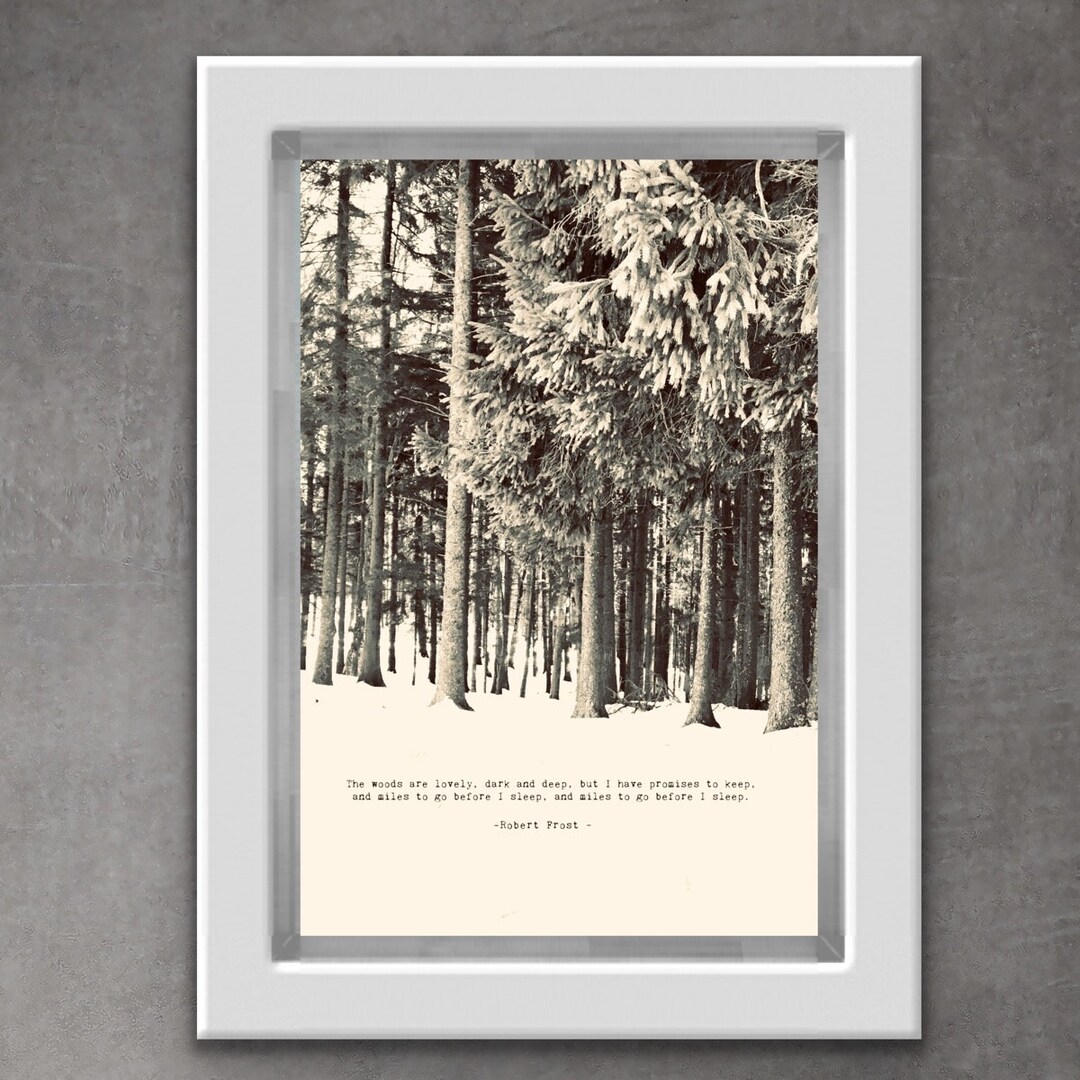 Robert Frost Poem Print: the Woods, Forest Art (A4 Unframed) - Etsy