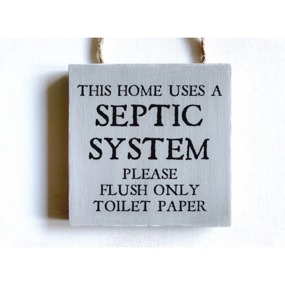 Septic System Sign. Small Wood Sign for Bathroom. | Etsy