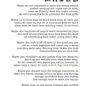 Maybe. Poem. Art Print. Wedding Gift. - Etsy UK