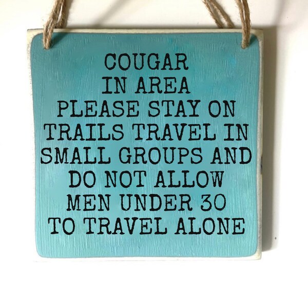 Cougar in Area Sign - Etsy UK