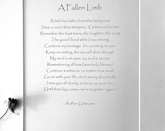 Fallen Limb Poem - Etsy UK