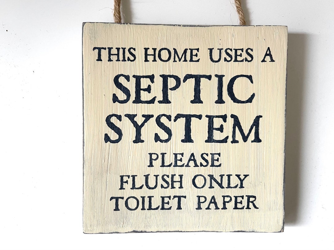 Septic System Sign. Small Wood Sign for Bathroom. - Etsy