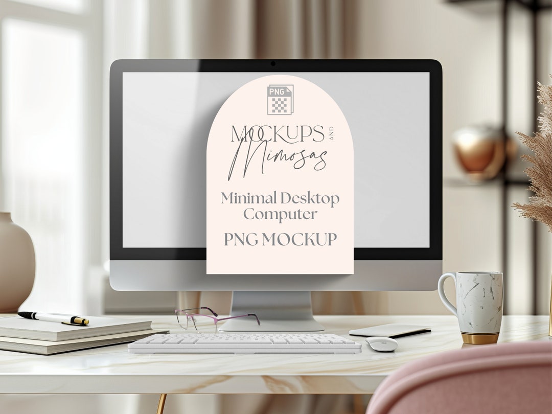 Desktop/computer Mockup. Aesthetic, Elegant Beige Digital Products ...