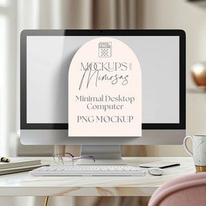 Desktop/computer Mockup. Aesthetic, Elegant Beige Digital Products ...