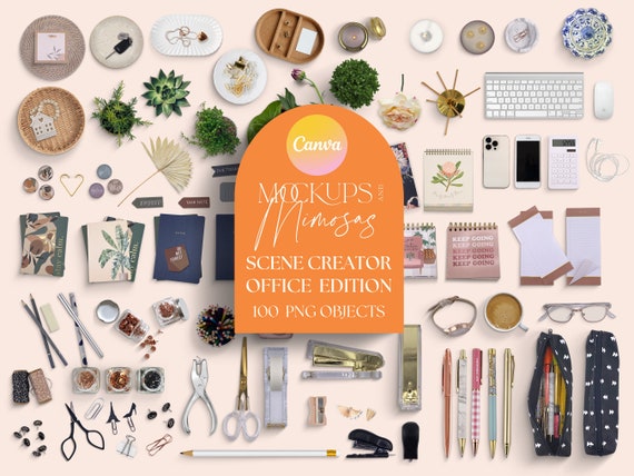 DESKTOP SCENE CREATOR. Moveable objects. Boss girl feminine desk ...