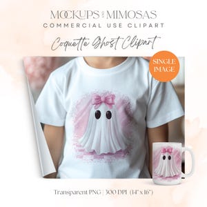 Pink Bow Coquette Ghost. Cute Halloween PNG. Pastel Spooky Season ...