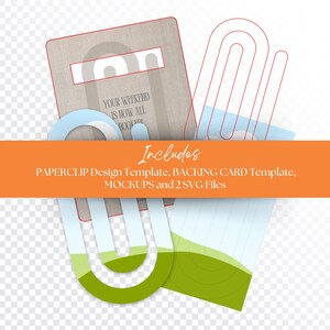 Paperclip MOCKUP and Templates for CANVA. Jumbo Sublimation Paper Clip ...