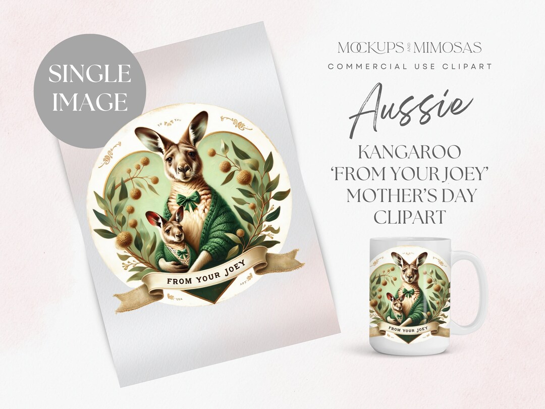 Kangaroo Mother's Day Clipart, 'from Your Joey' PNG (digital Download ...