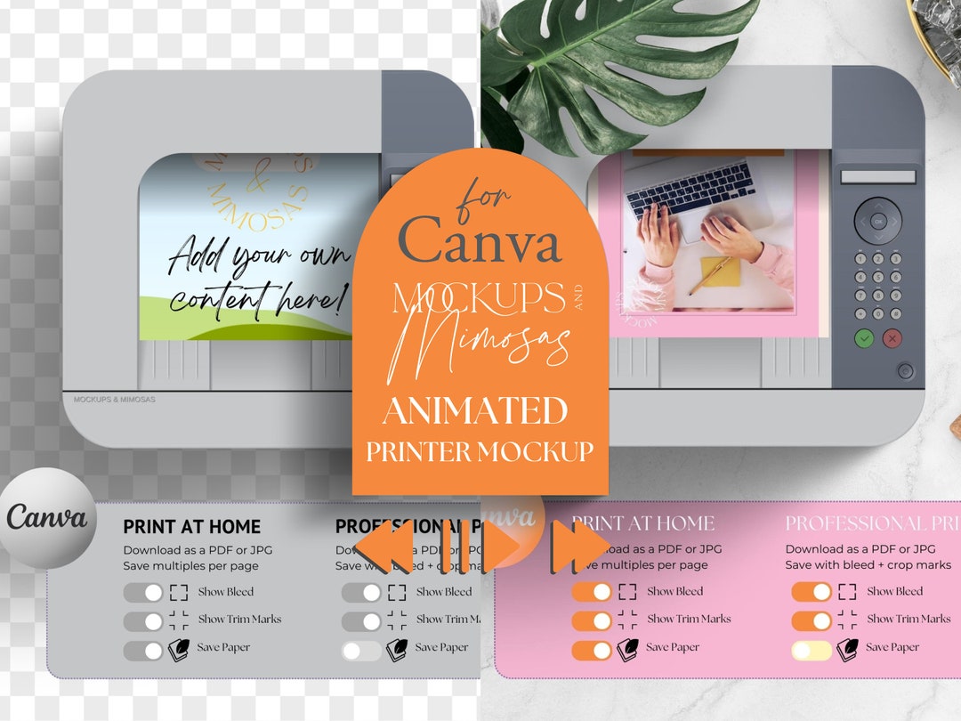 Animated Printer Mockup Canva Template, A4 Paper Printing (digital File ...