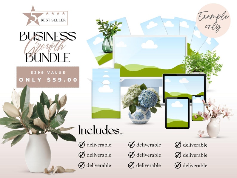 Floral Scene Creator: 75 Moveable PNG Objects for Canva Mockups - Etsy