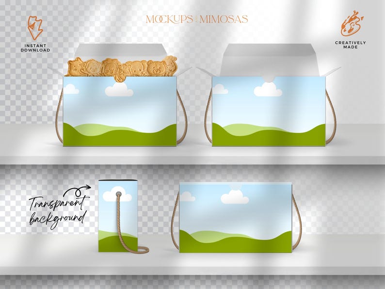 Animal Cookie Cracker Box Template & Mockup Bundle (CANVA) DIY Party ...