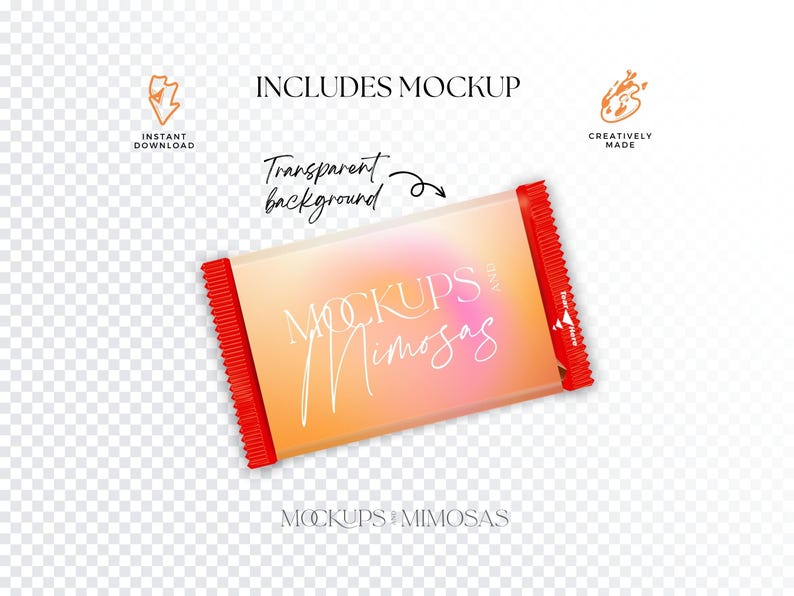 Chocolate Bar Wrapper Template & Mockup: Wafer Bar Party Favor. Canva ...