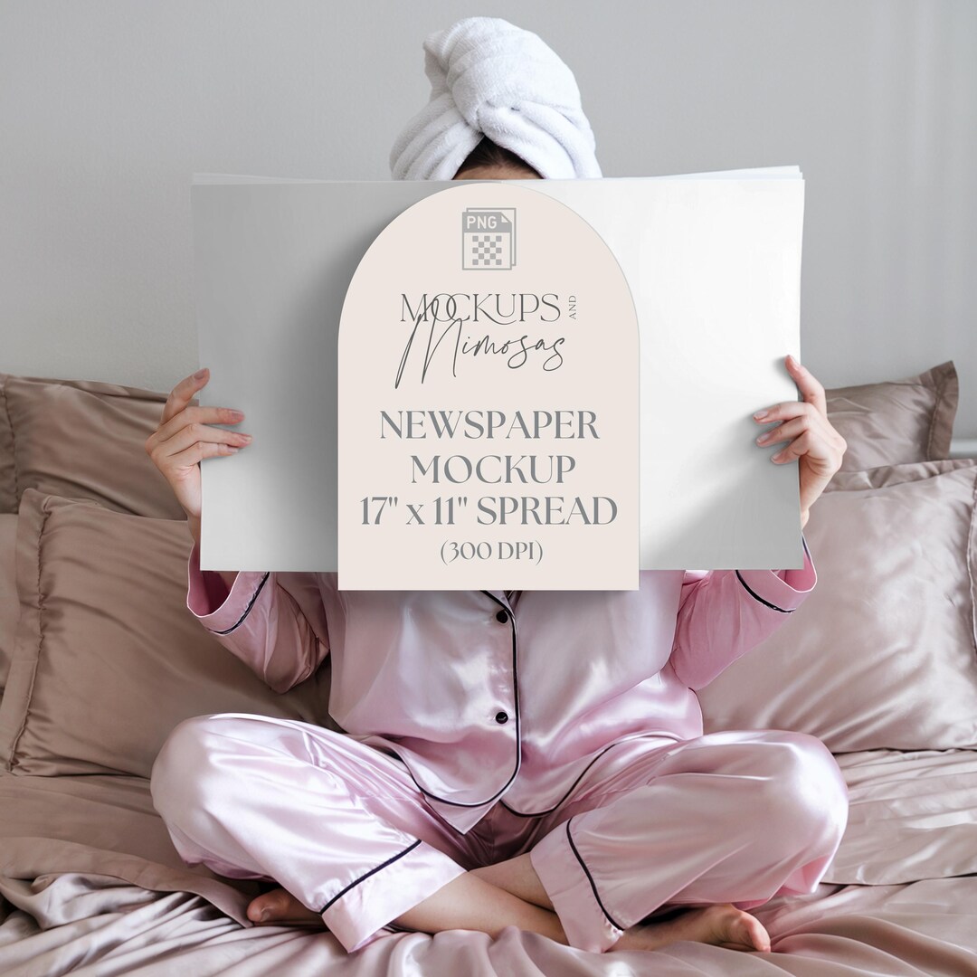 Newspaper Mockup: 17" X 11" Tabloid Spread (PNG Digital Download) - Etsy
