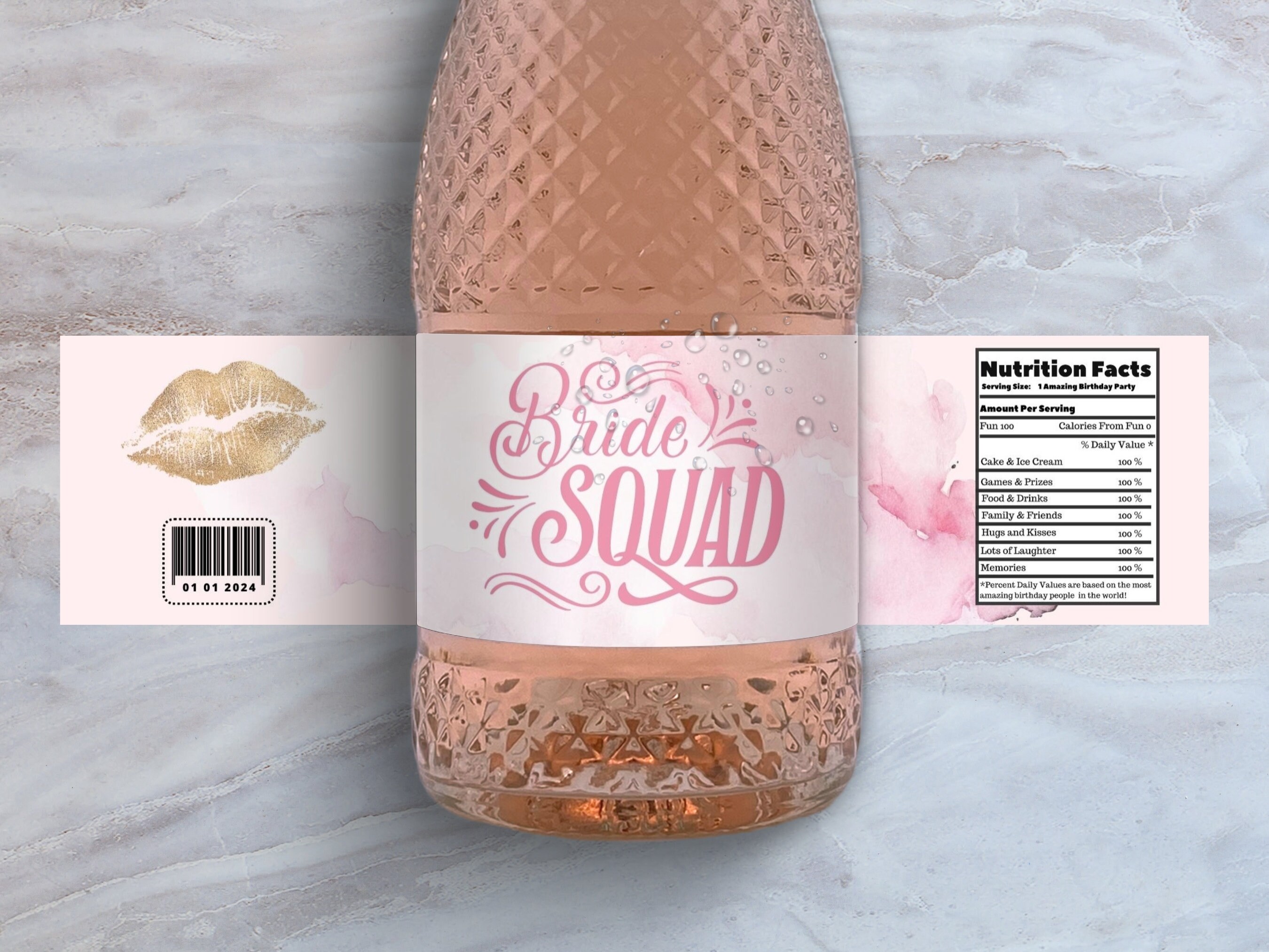 CANVA Piccolo Bottle Label Mockup. Mini Sparkling Wine Label. Bubbles ...