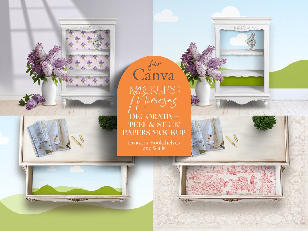 CANVA Animated Drawer/shelf Liner and Furniture Mockup. 'peel & Stick ...