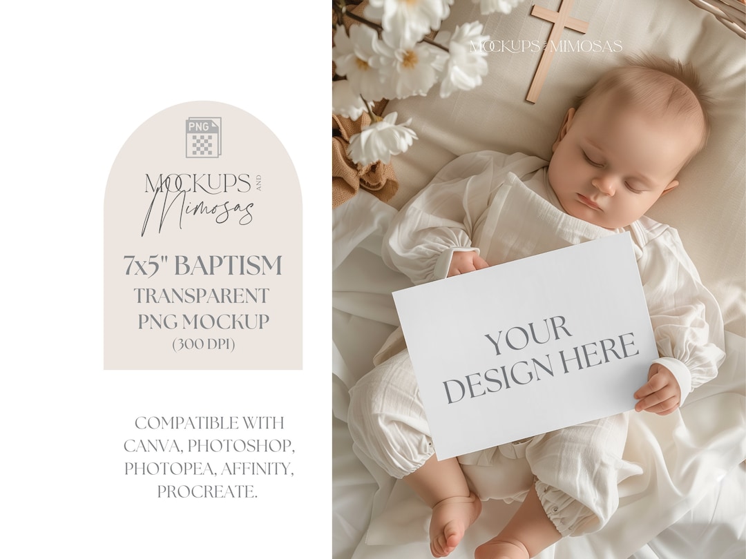 Baptism Stationery Mockup. Christening Certificate and Religious Baby ...
