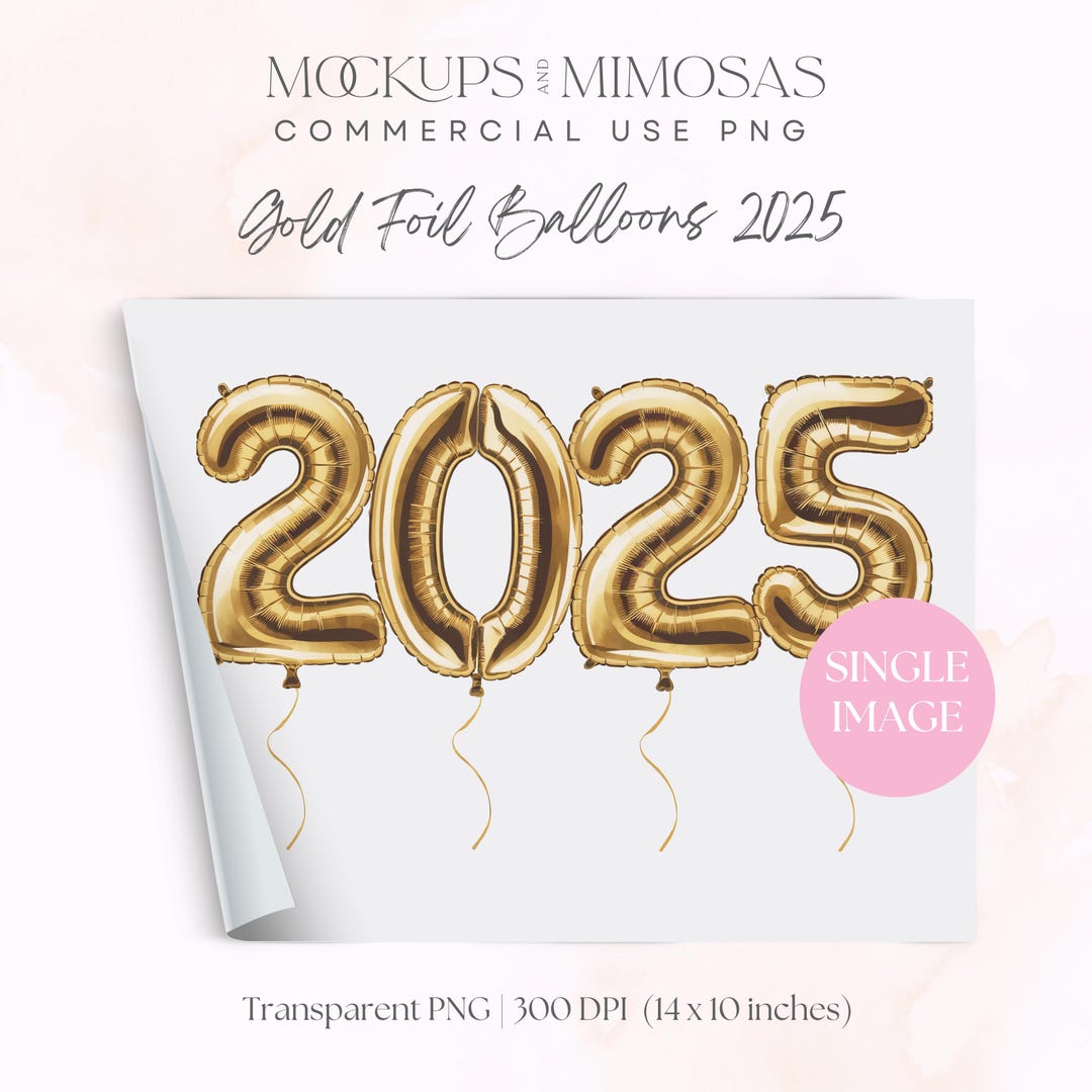 2025 Gold Foil Balloon. Inflated Balloon Numbers. Happy New Year. HNY ...