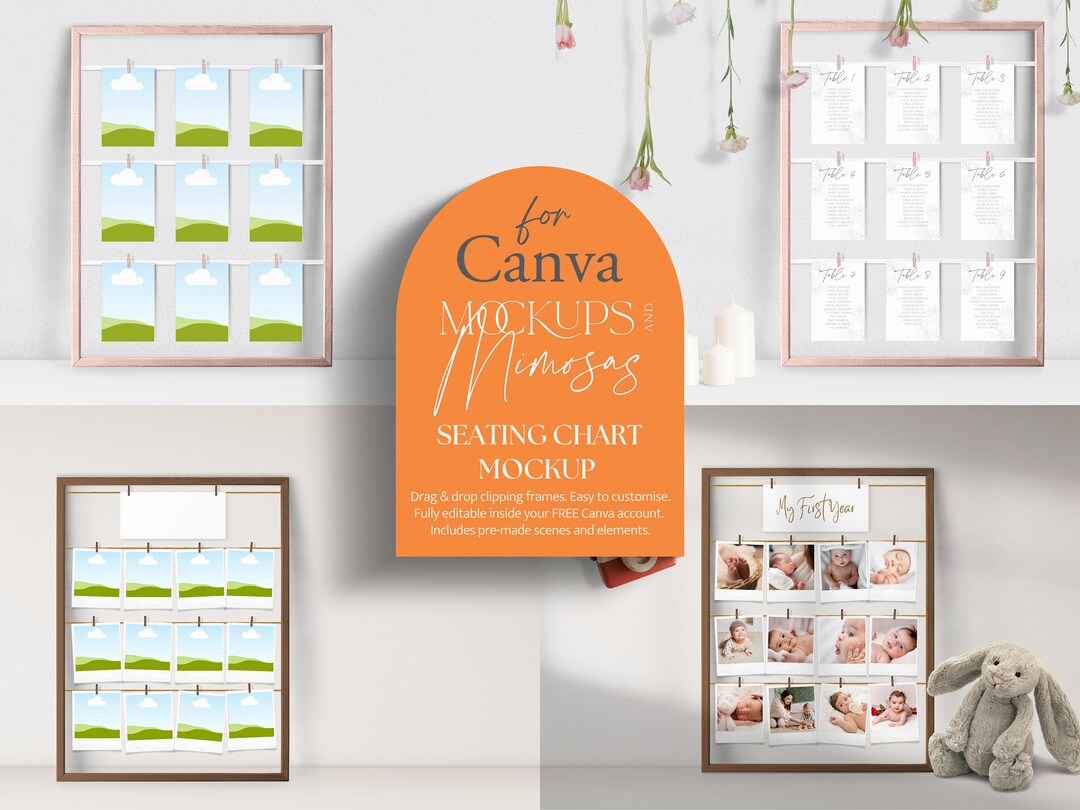 CANVA SEATING CHART Mockup. Stationery Mockup Template. Wedding Mockup ...