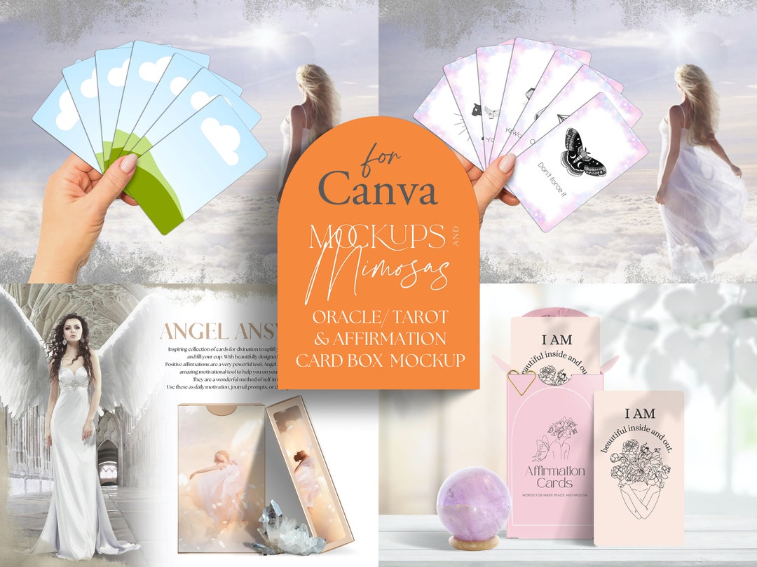 Animated Card Box Mockup: Canva Template, Affirmation Cards (digital ...