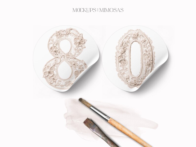 Ivory Lace Number Clipart: Vintage Decorative Digits (PNG Digital ...