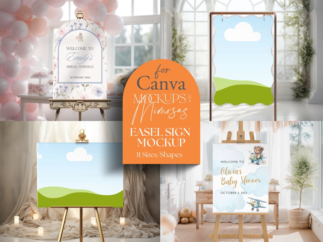 Easel Signage Mockup Canva Template, Event & Wedding (digital) - Etsy